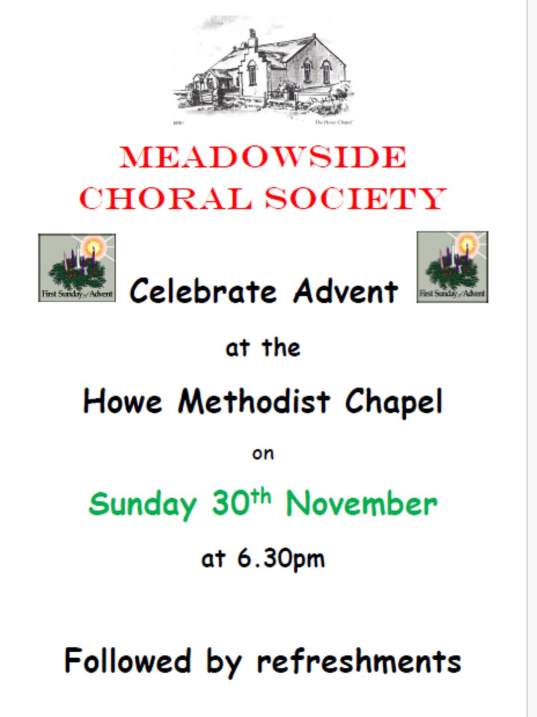 Methodist Isle of Man | Start your Advent with Meadowside Choral Society