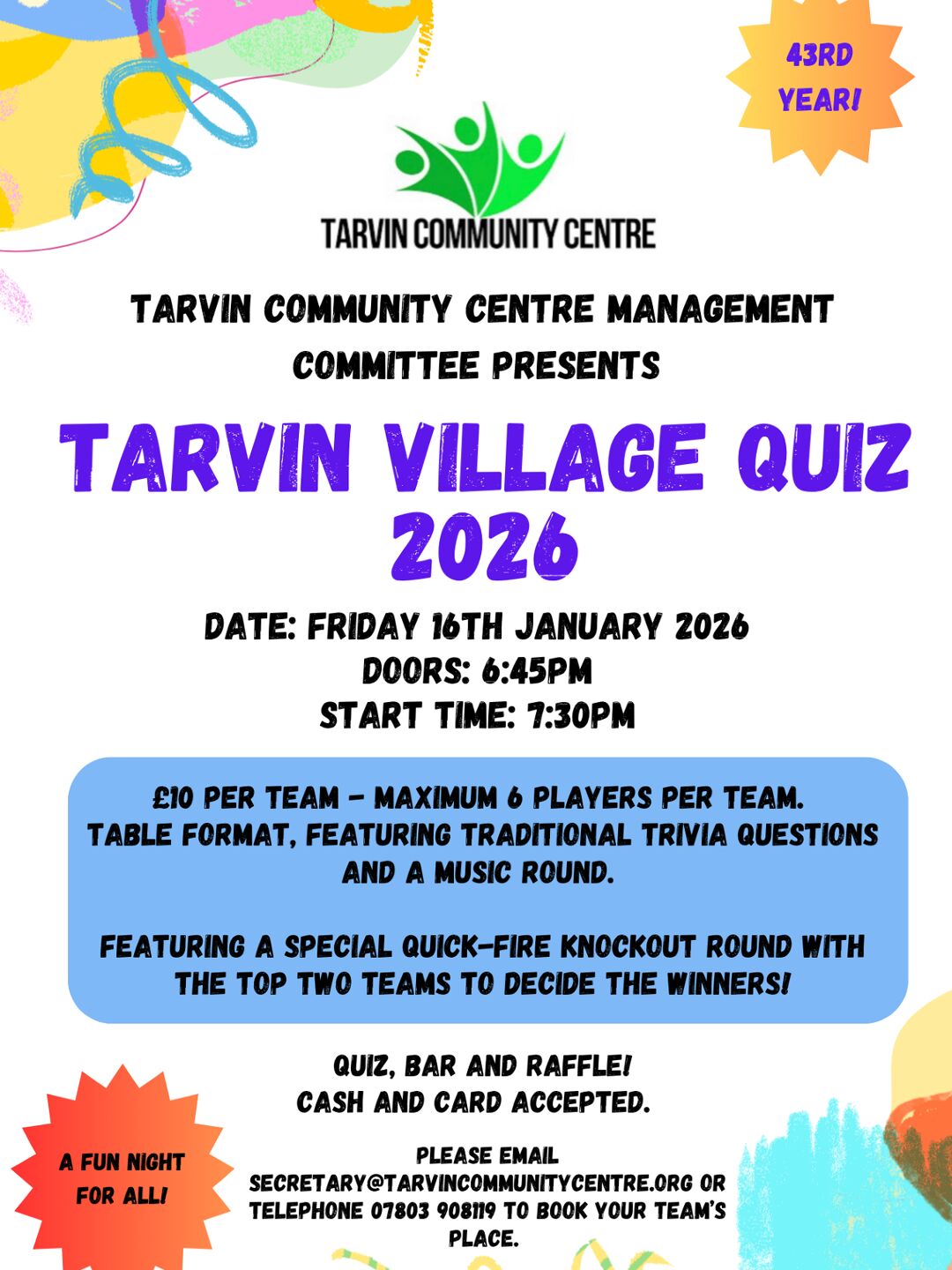 TarvinOnline | Tarvin Annual Village Quiz - 2026