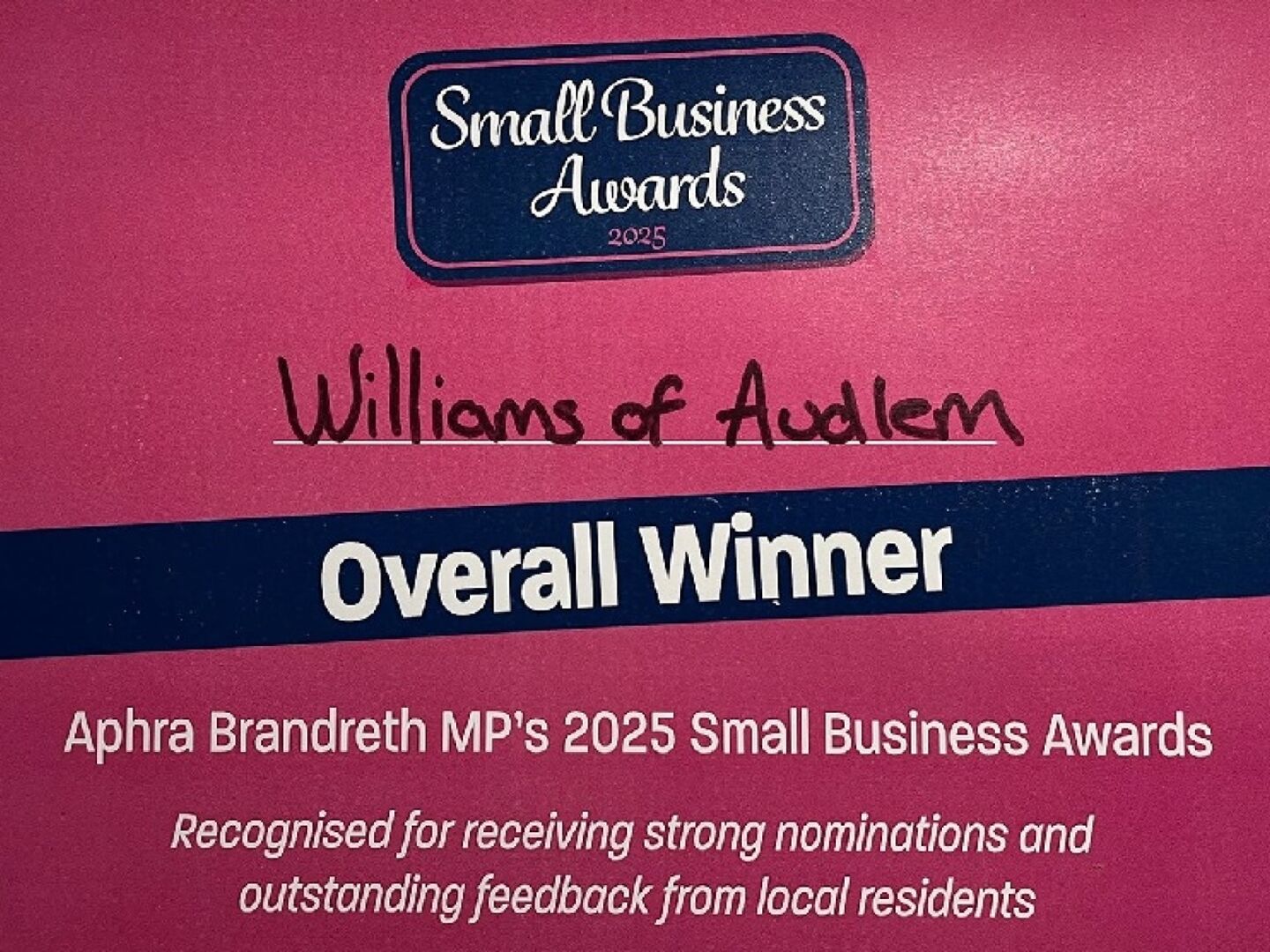 AudlemOnline | Small Business Award